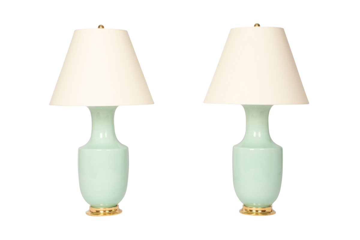 Ming Lamp Pair in Pale Blue Green – Christopher Spitzmiller, Inc.